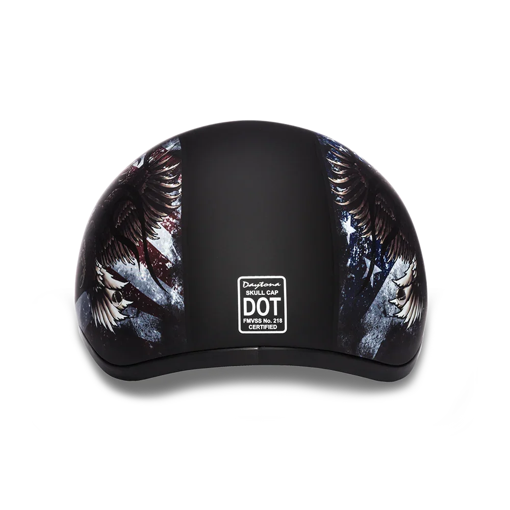 D6-USA ‘DAYTONA SKULL CAP’ with USA Flag and Eagle Half Face Helmet ...