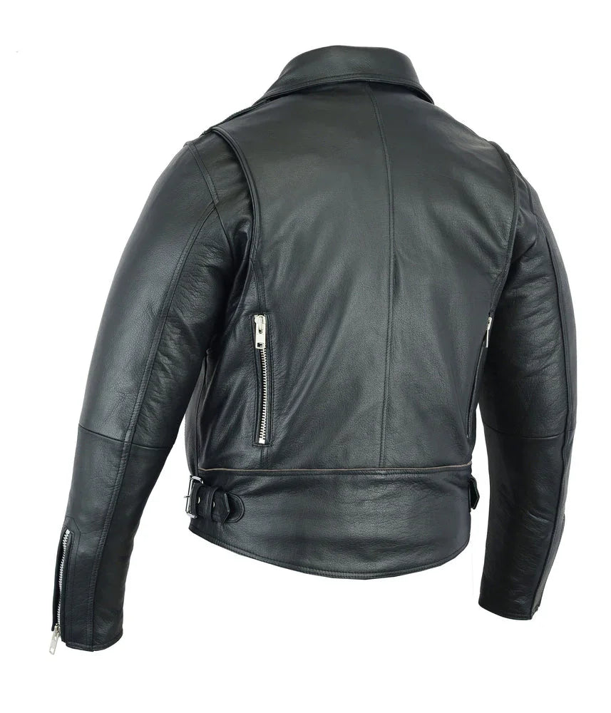 Men's Modern Full Cut Beltless Biker Jacket - Black – Hugger Gloves
